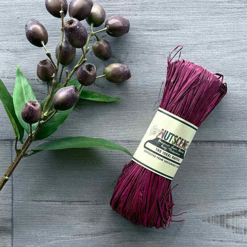 Raffia Nutscene - Natural Weaving- Beet Red – Centaur Packaging
