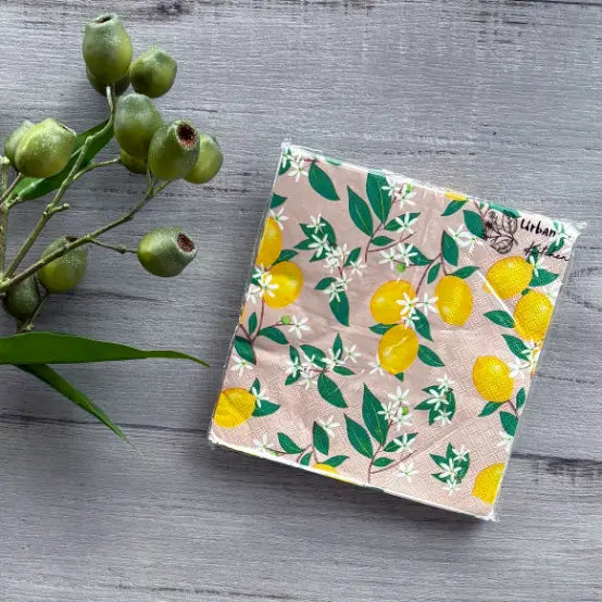 paper napkins lemons & leaves perfect for parties, brunches – Centaur ...