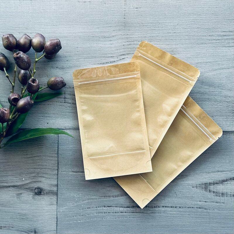 Kraft Stand-up Pouch with Clear Window -Small food safe pouch – Centaur ...