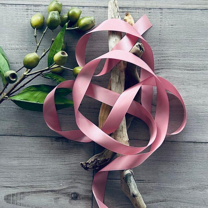 Satin Ribbon Deluxe Double Faced Dark Dusty Pink Colour – Centaur Packaging