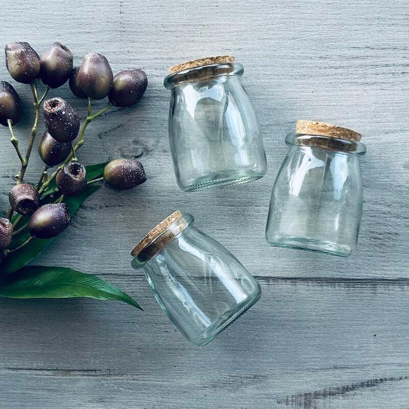 Thick Glass Jar With Cork Lid 190ml ideal for homemade bath salts ...